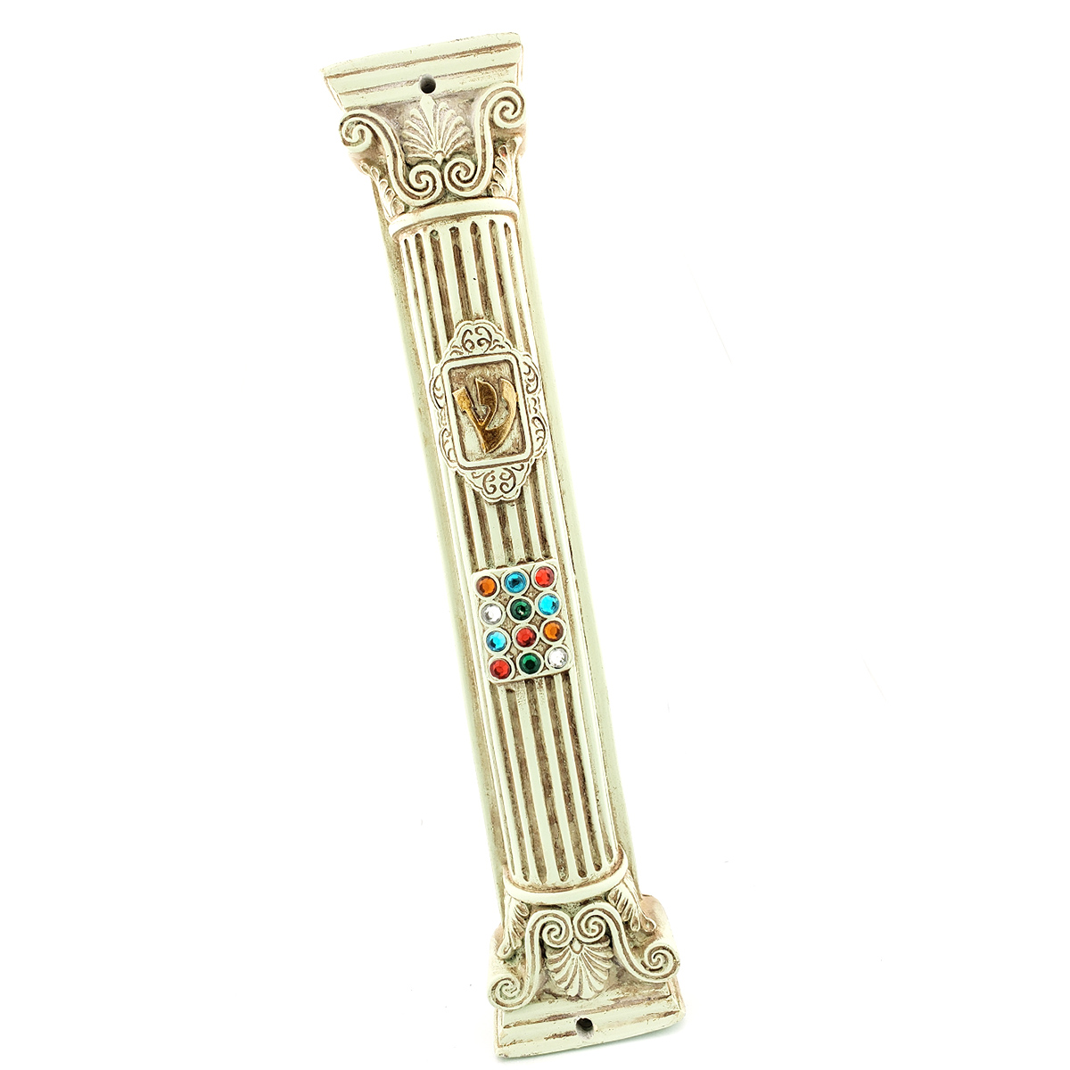 Choshen with Columns Mezuzah in Beige - XXL - Mezuzah Master