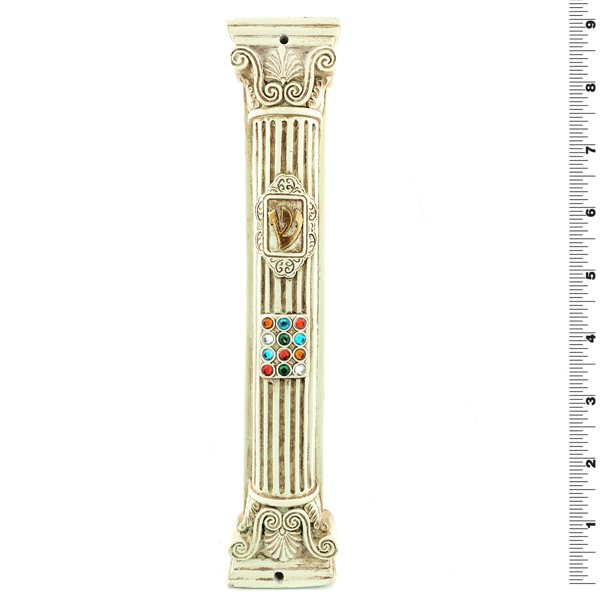 Choshen with Columns Mezuzah in Beige - XXL - Mezuzah Master